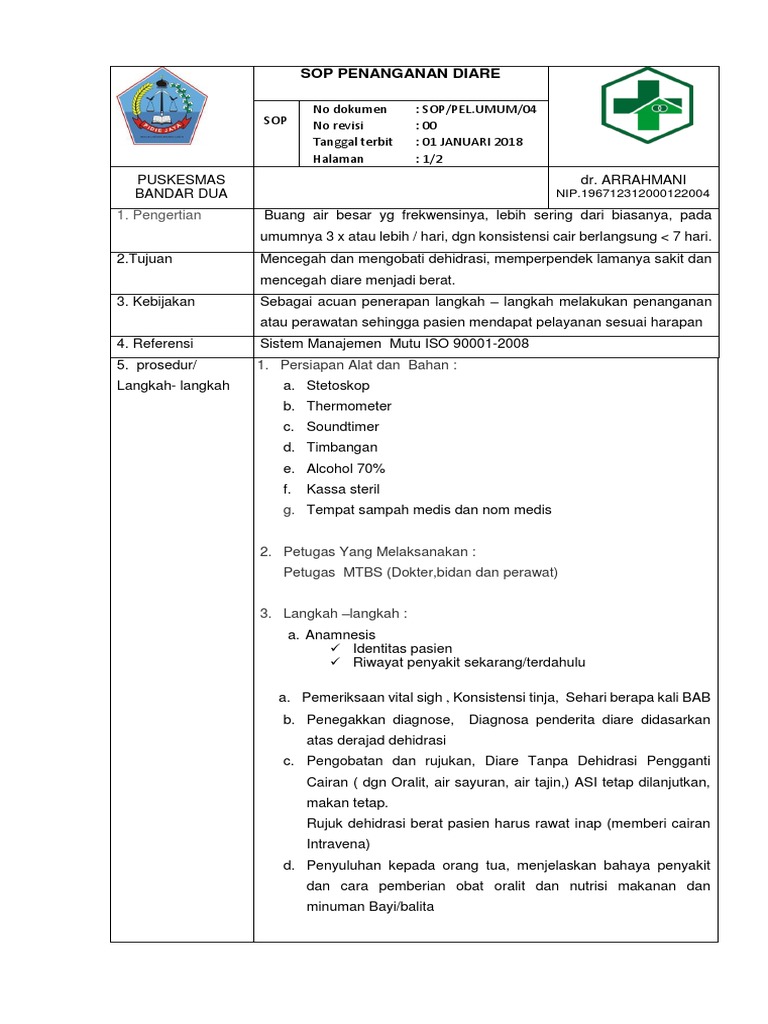 SOP Diare | PDF