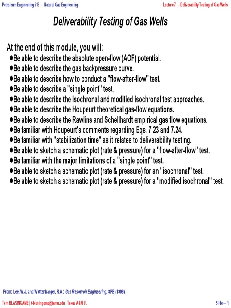 P613 16A Lec 07 (DelTst Gas Wells) (PDF) | PDF | Applied And ...