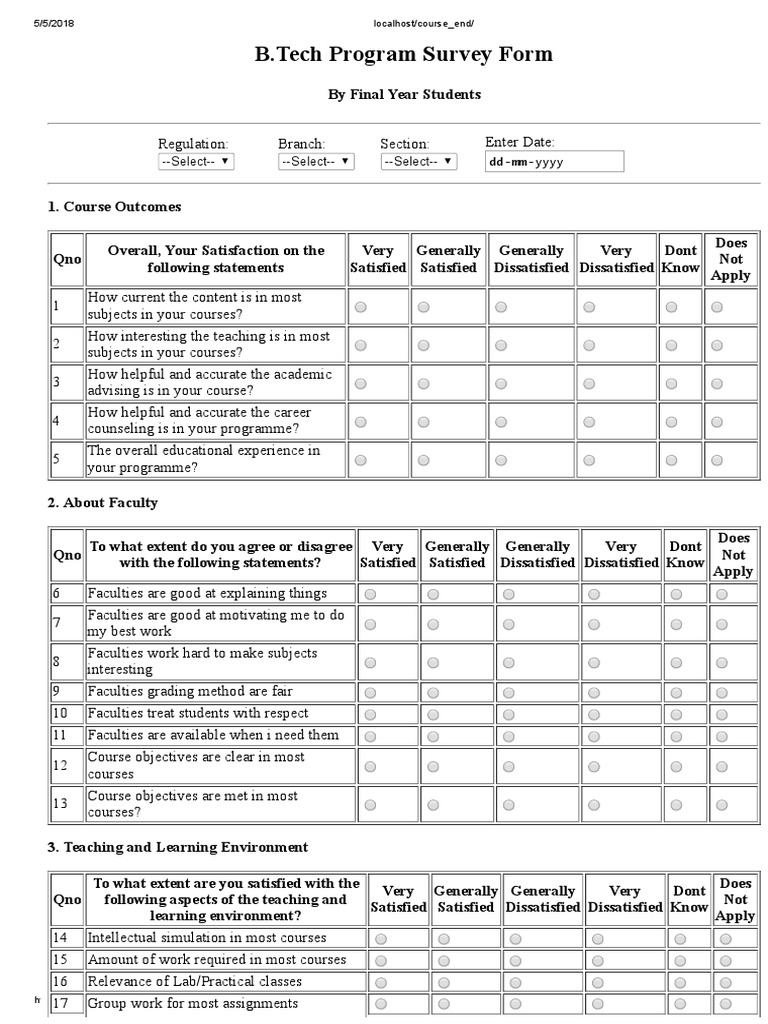 Exit Survey Form | PDF | Test (Assessment) | Learning