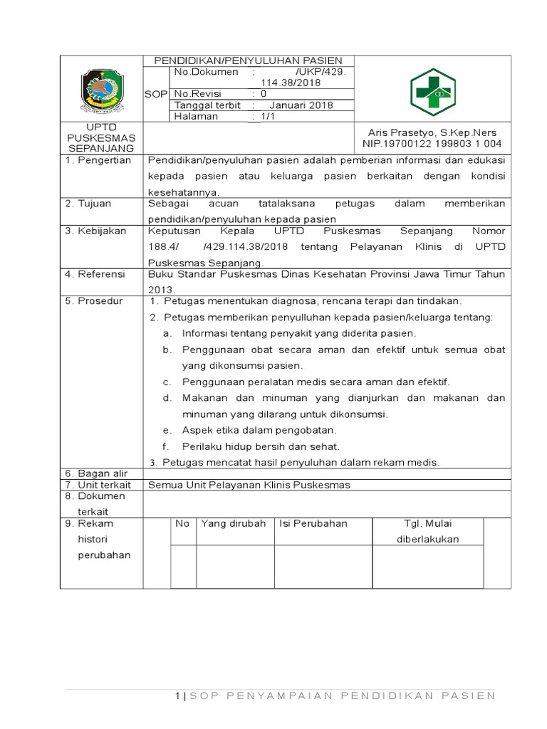 Sop Kie Pasien | PDF