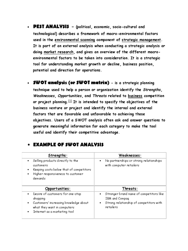 Pest Analysis | PDF | Swot Analysis | Marketing Strategy