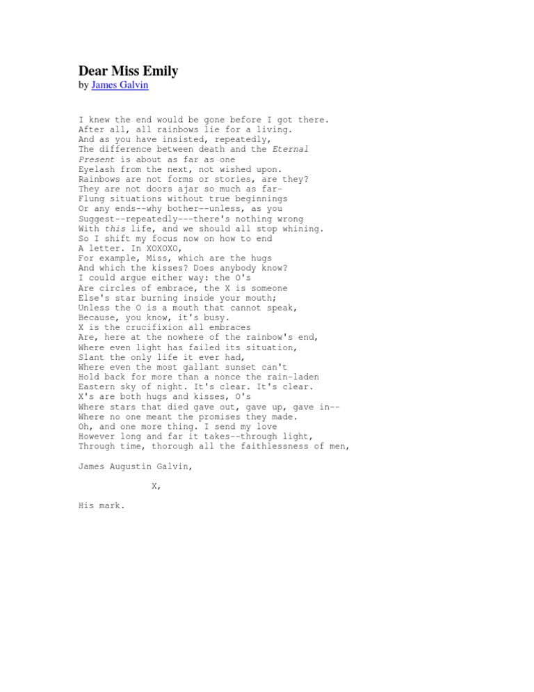 Dear Miss Emily | PDF