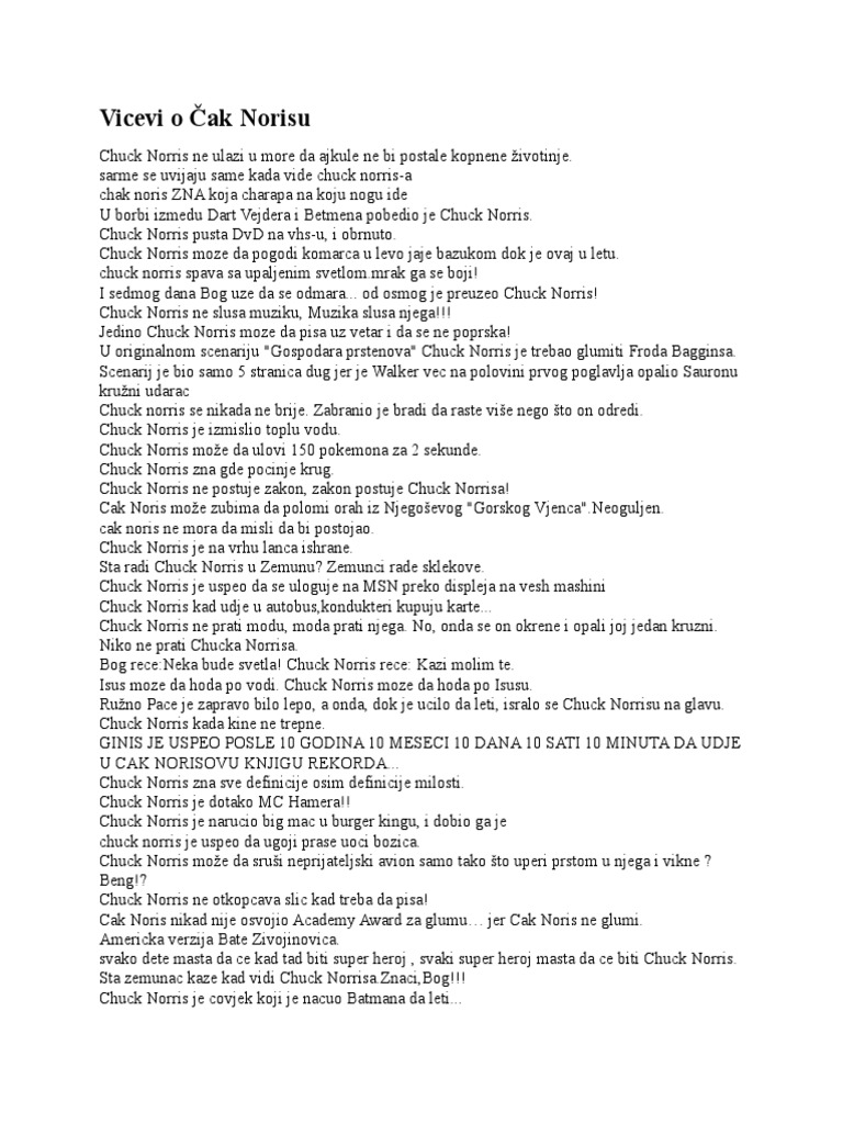 Vicevi o Čak Norisu | PDF