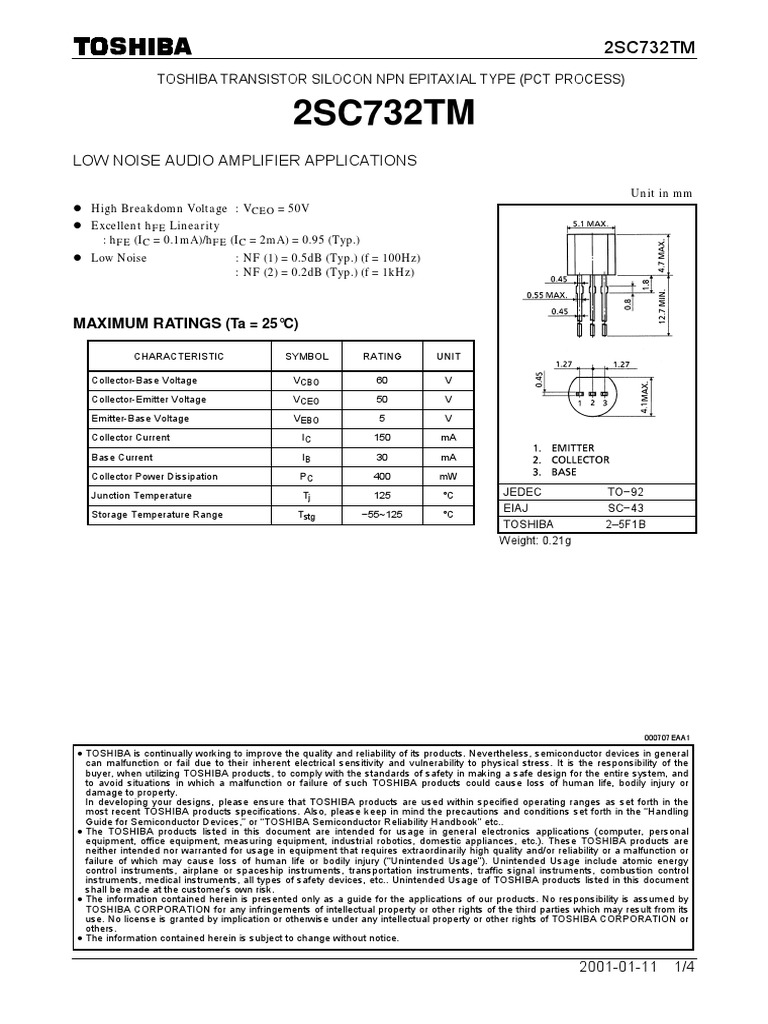 2 SC 732 | PDF | Transistor | Reliability Engineering