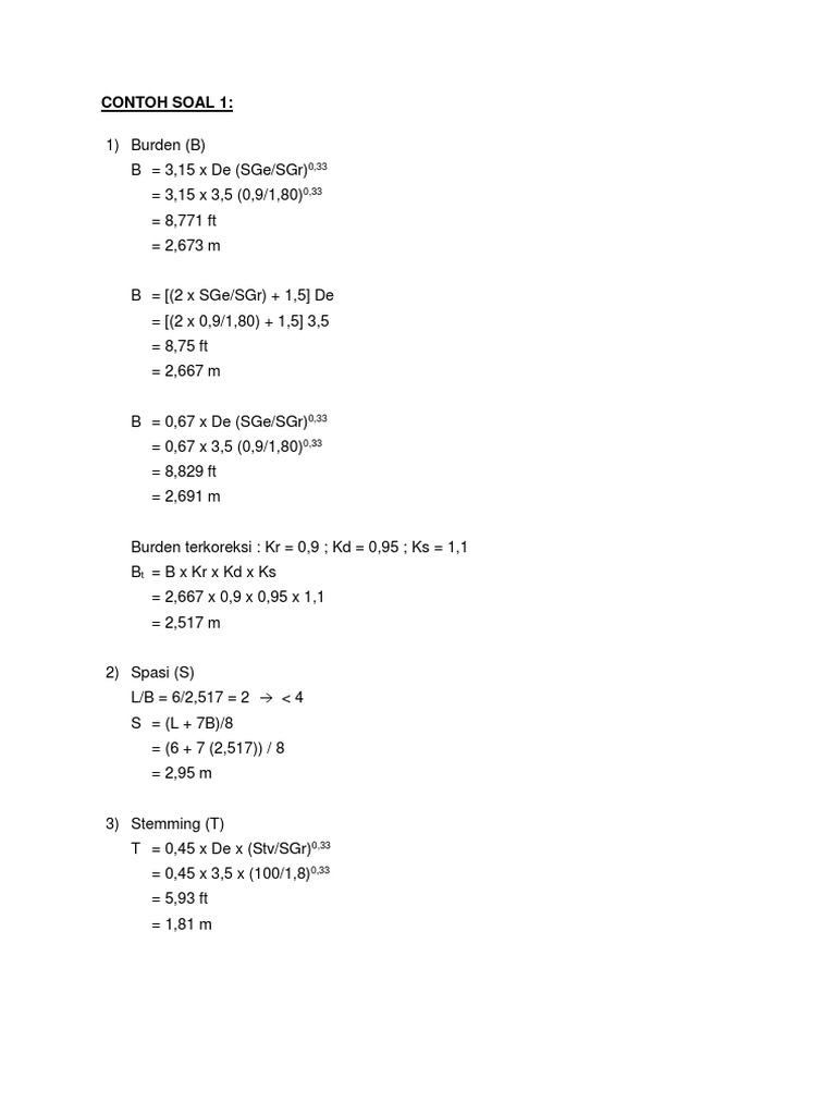 Perhitungan Contoh Soal | PDF