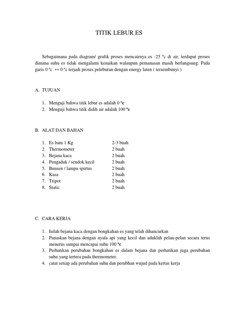 Titik Lebur Es dan Proses Peleburan | PDF