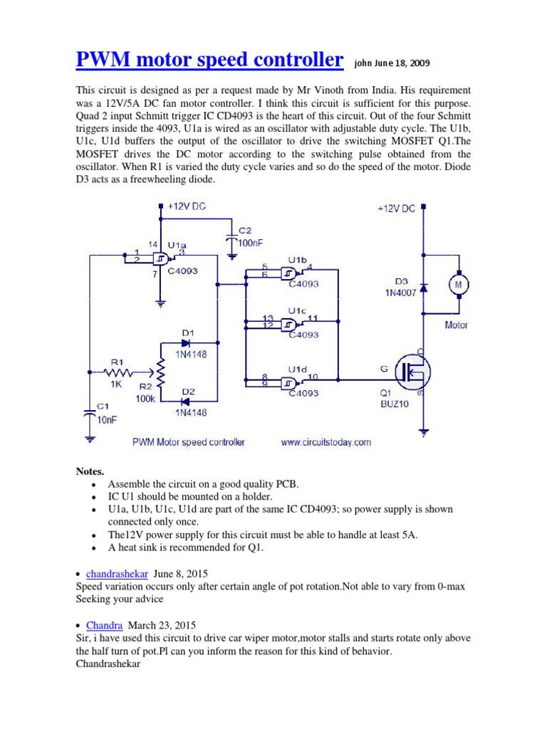 PWM Motor Speed Controller | PDF