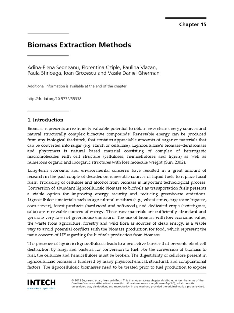 Biomass Extraction Methods | PDF | Biomass | Cellulose