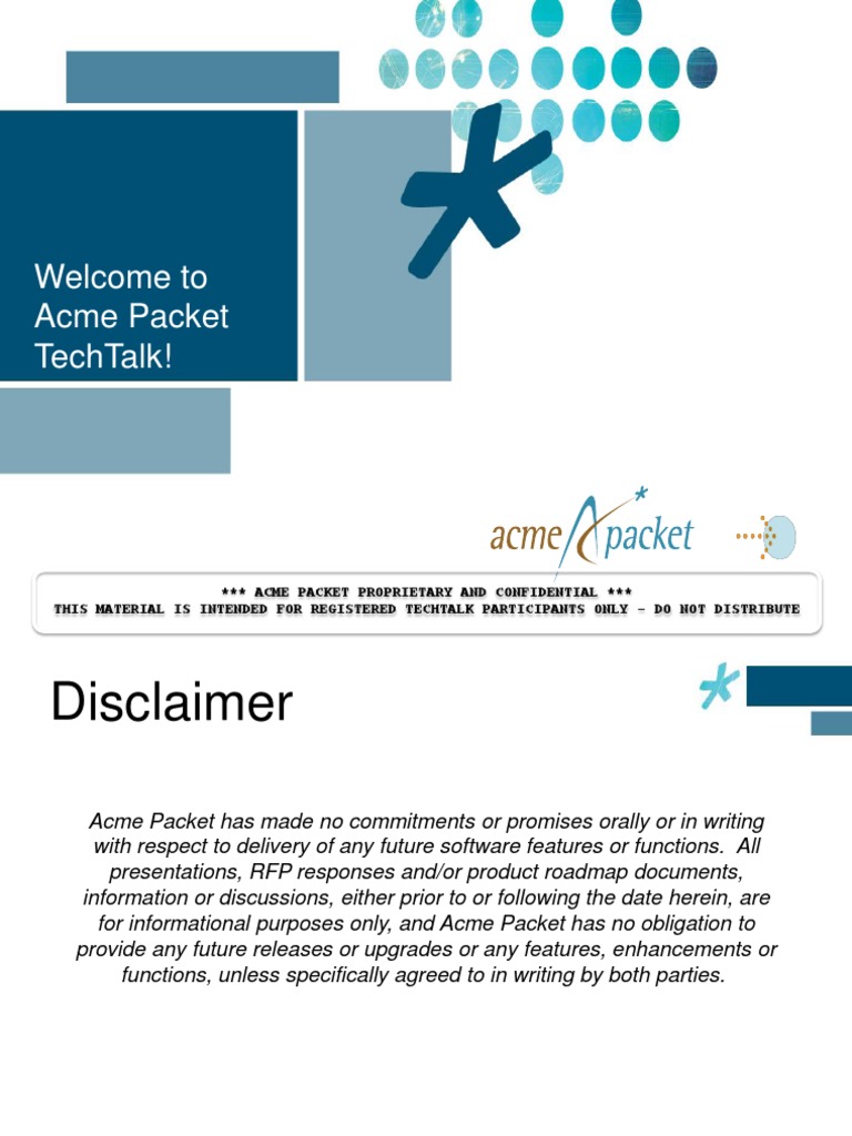 Acme Packet TechTalk Comprehensive SBC Design | PDF | Session ...