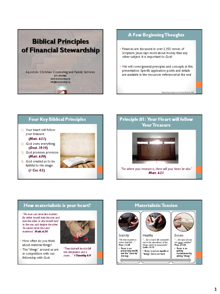 Biblical Financial Stewardship Principles | PDF | God In Christianity ...