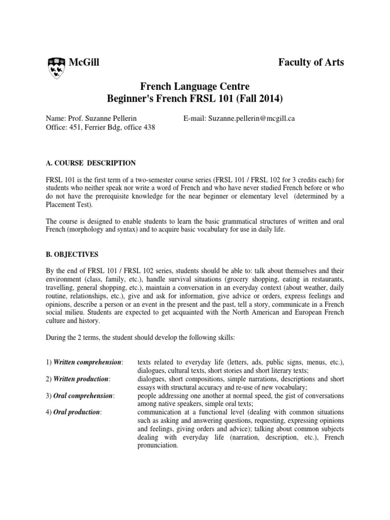 FRSL 101 | PDF | Students | Test (Assessment)