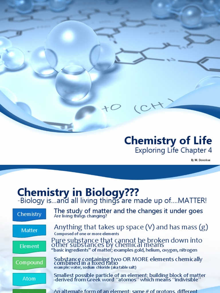 Chemistry of Life: Matter and Atoms | PDF | Chemical Elements | Chemistry
