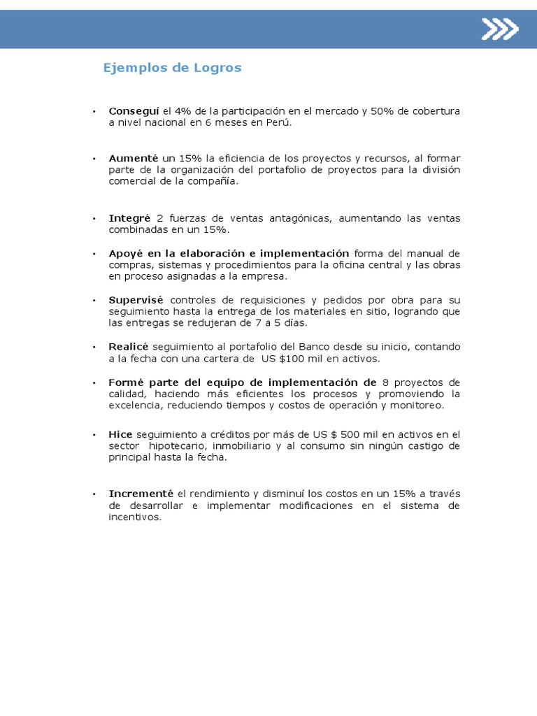 5 Ejemplos de Logros | PDF