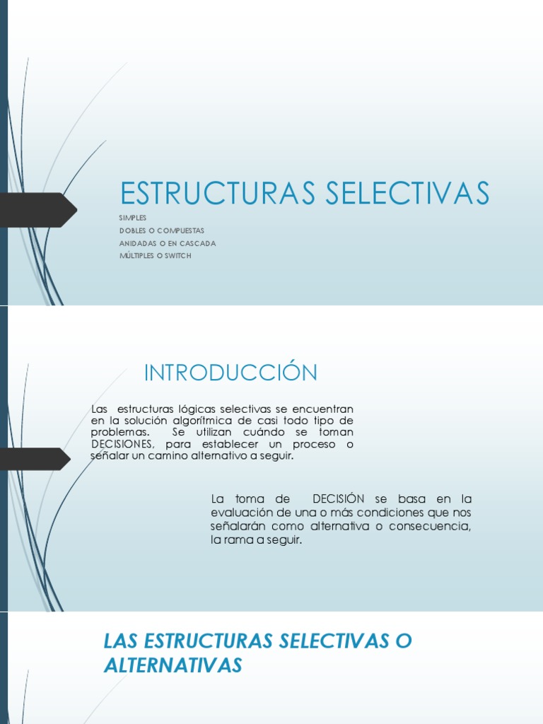 Estructuras Selectivas PDF | PDF | Algoritmos | Programa de computadora