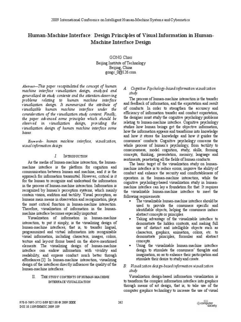 Human-Machine Interface-Design Principles of Visual Information in ...