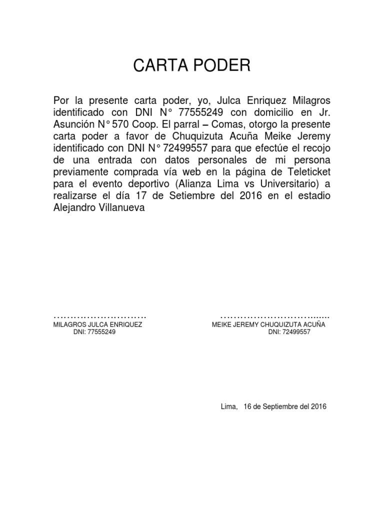 Carta Poder 1 | PDF
