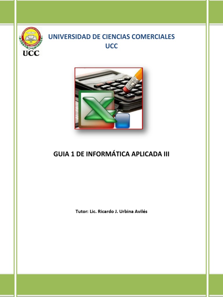Guia 1 de Informatica Aplicada III | PDF | Tabla (base de datos) | Hoja ...