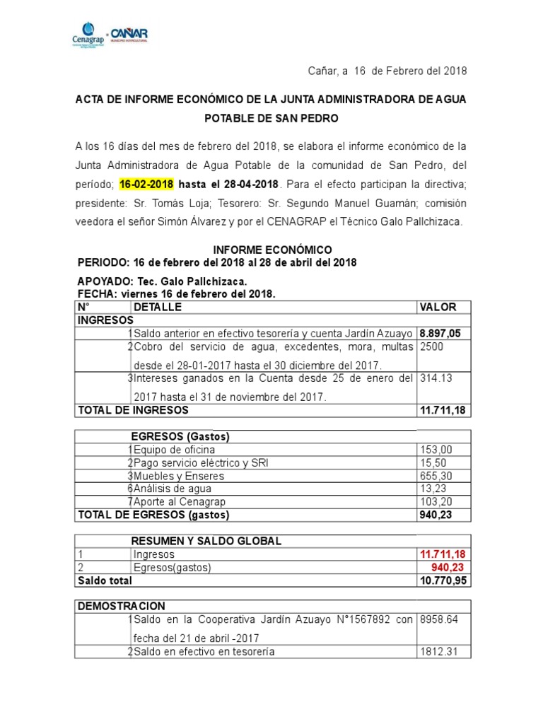 Informe Contable | PDF | Contabilidad | Economias