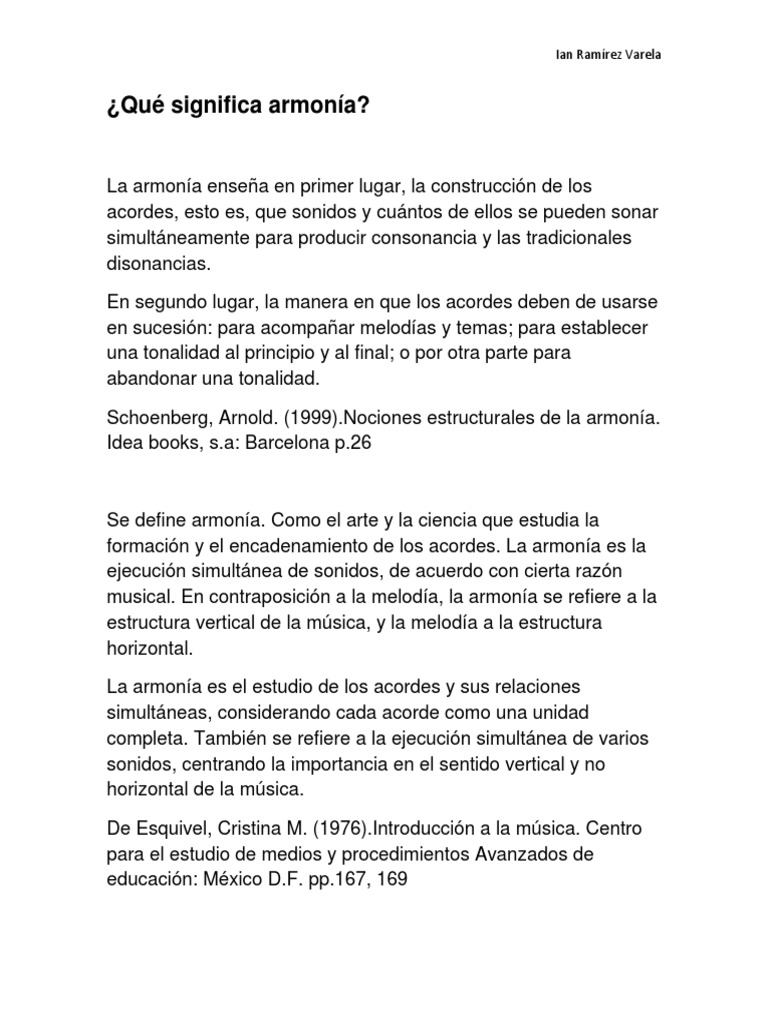 Que Significa Armonia | PDF | Armonía | Acorde (Música)