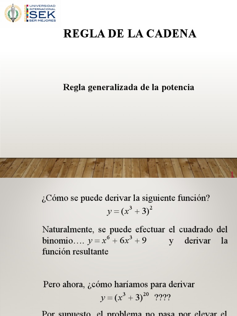 Regla de La Cadena | PDF | Derivado | Función (Matemáticas)