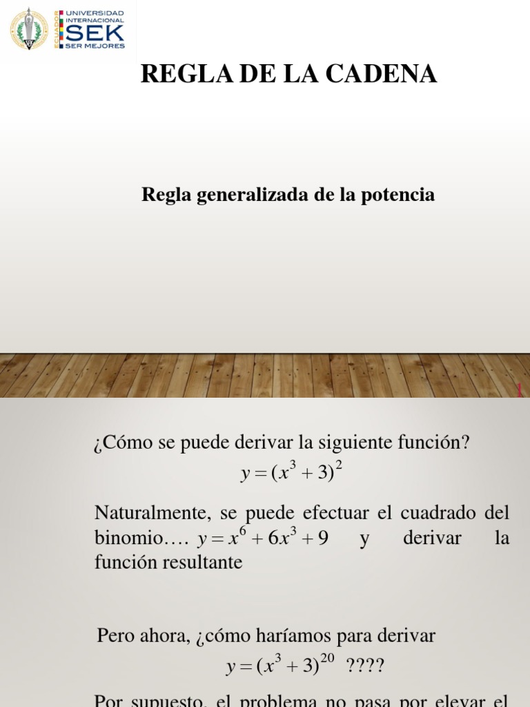 Regla de La Cadena | PDF | Derivado | Función (Matemáticas)