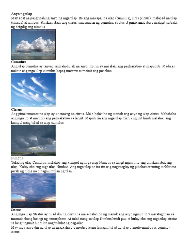 Anyo Ng Ulap