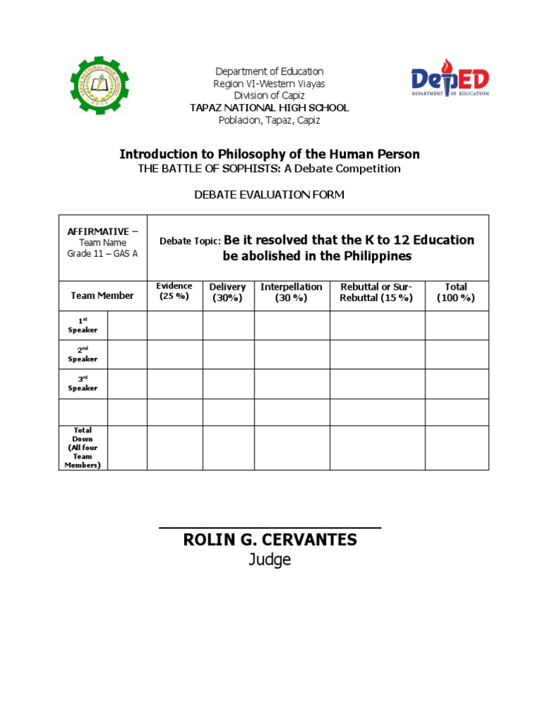 Debate | PDF | Cross Examination | Question