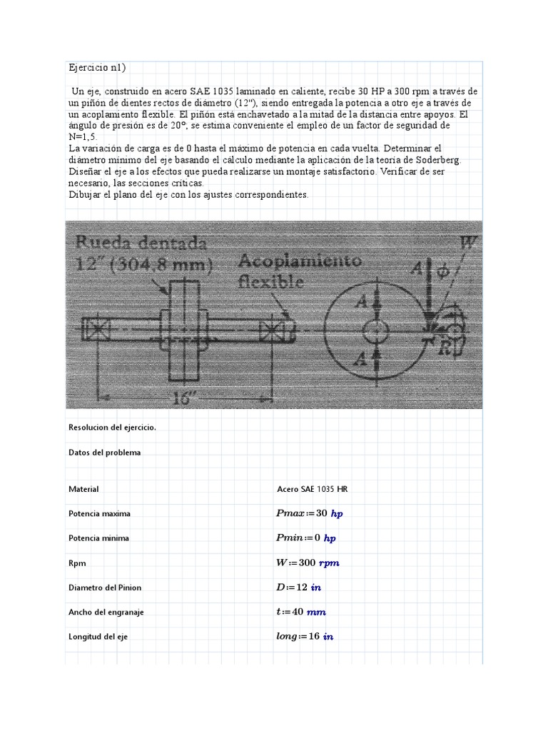 Ejercicio 1 tp2 PDF | PDF | Engranaje | Fatiga (material)