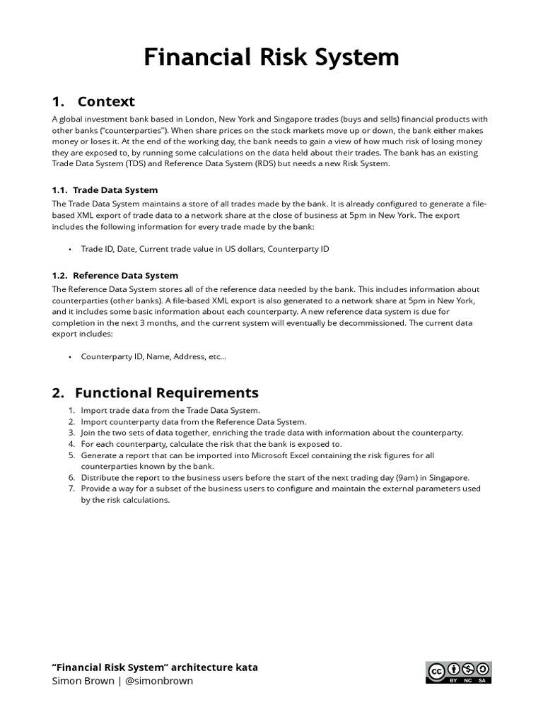 Financial Risk System: An Architecture Kata for Calculating Daily ...