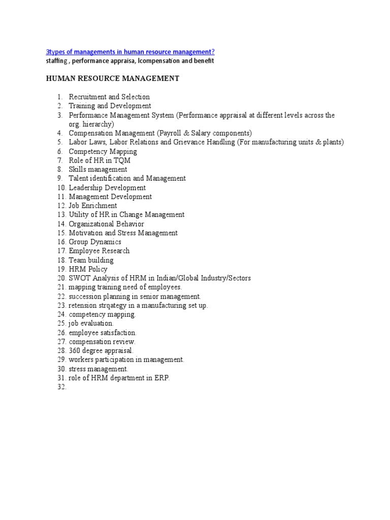 HRM Topics | PDF | Self-Improvement