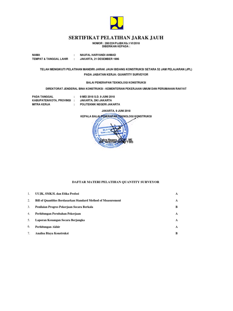 Sertifikat Qs Pdf