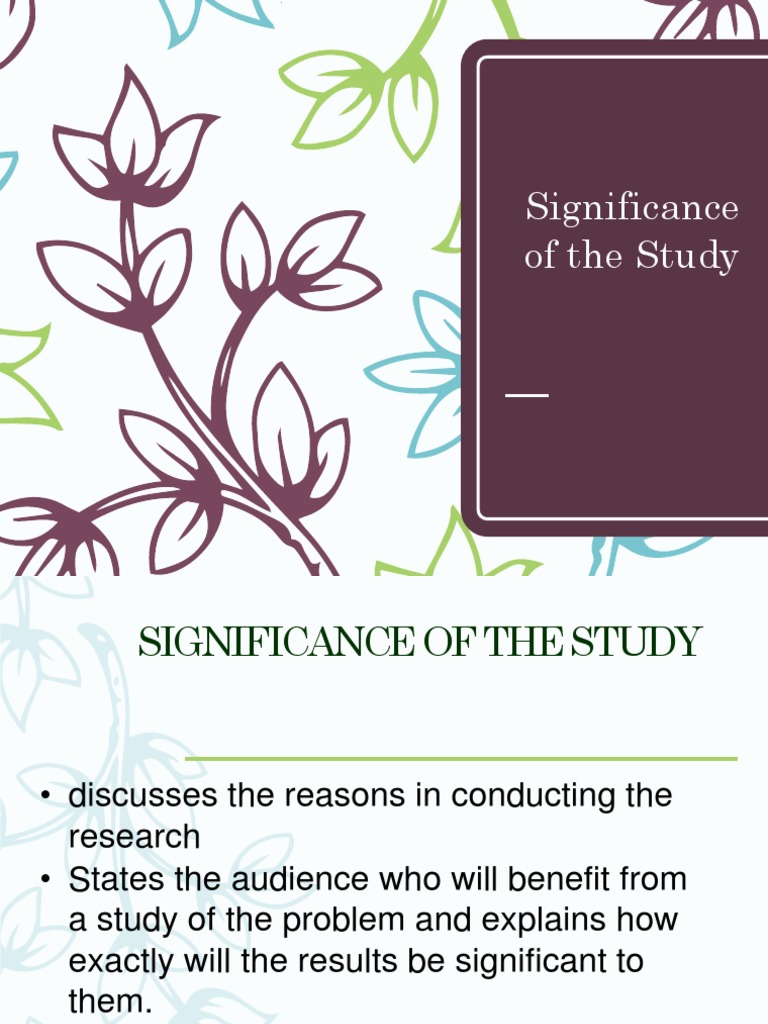 Significance of The Study | PDF