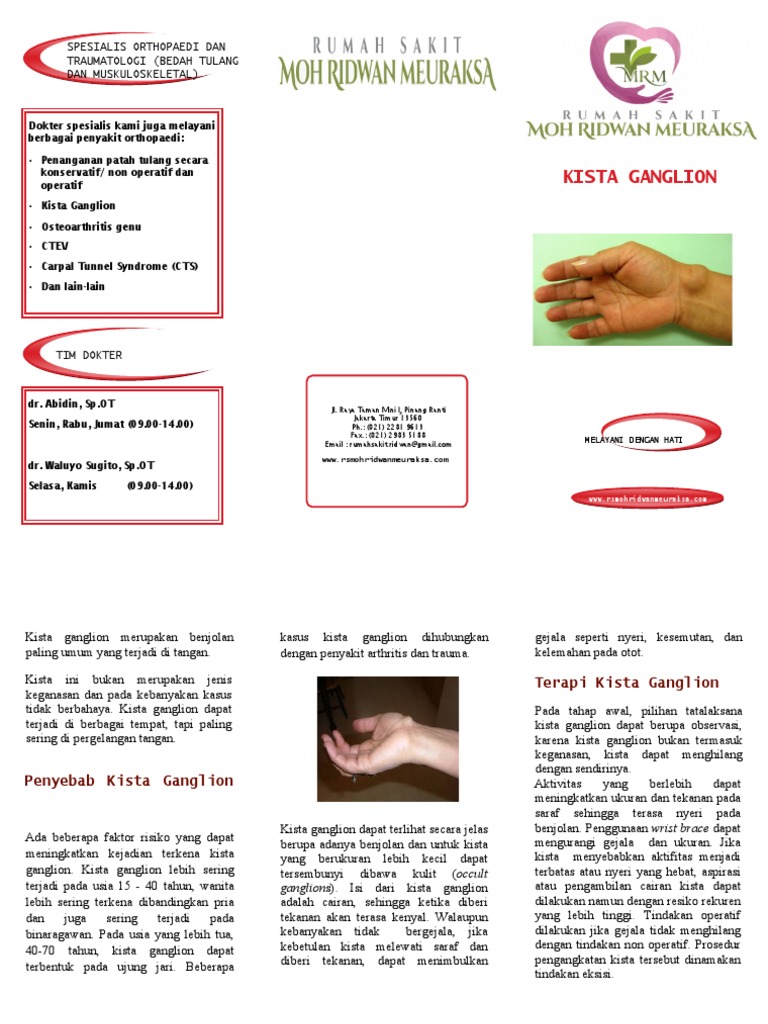 Kista Ganglion Leaflet Brosur | PDF