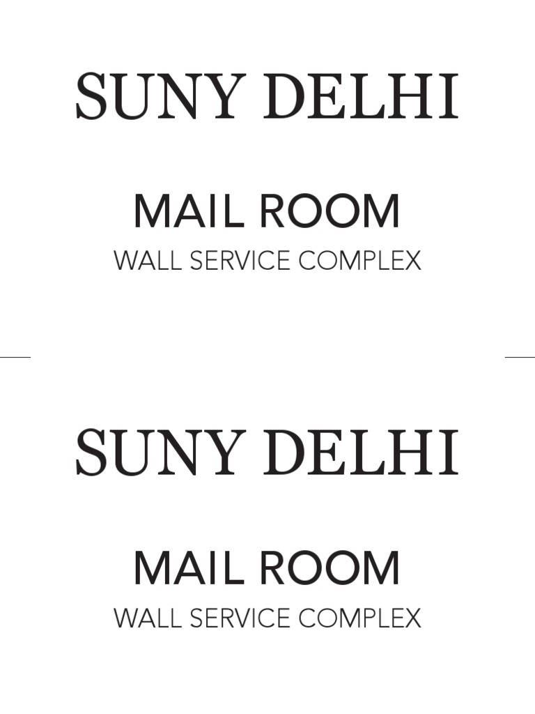 Delhi Mail Room SIgn | PDF