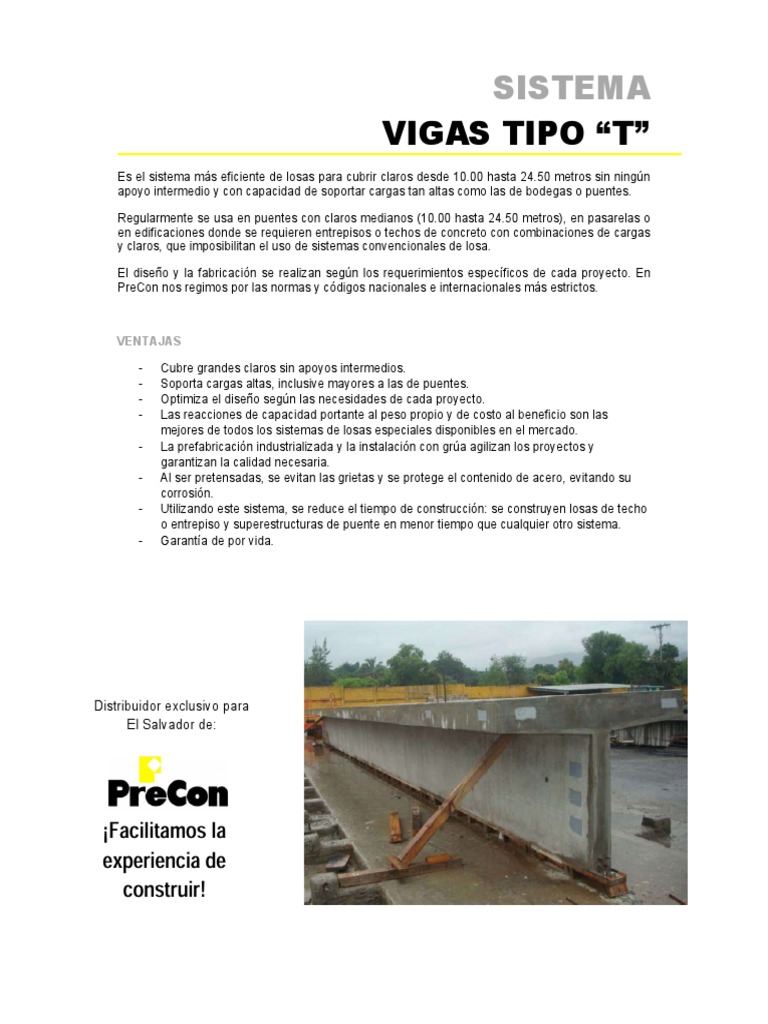 Viga T PDF | PDF | Puente | Acero