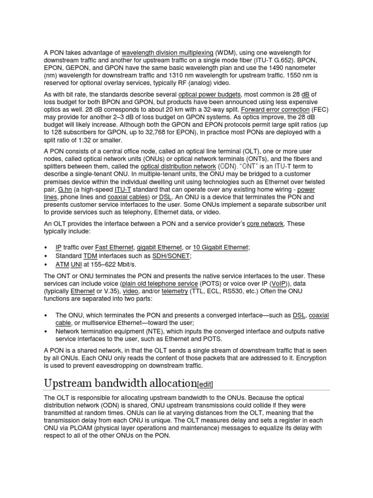 Upstream Bandwidth Allocation: (Edit) | PDF | Network Protocols | Network Architecture