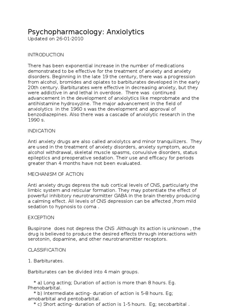 Anxiolytics | PDF | Benzodiazepine | Psychoactive Drugs