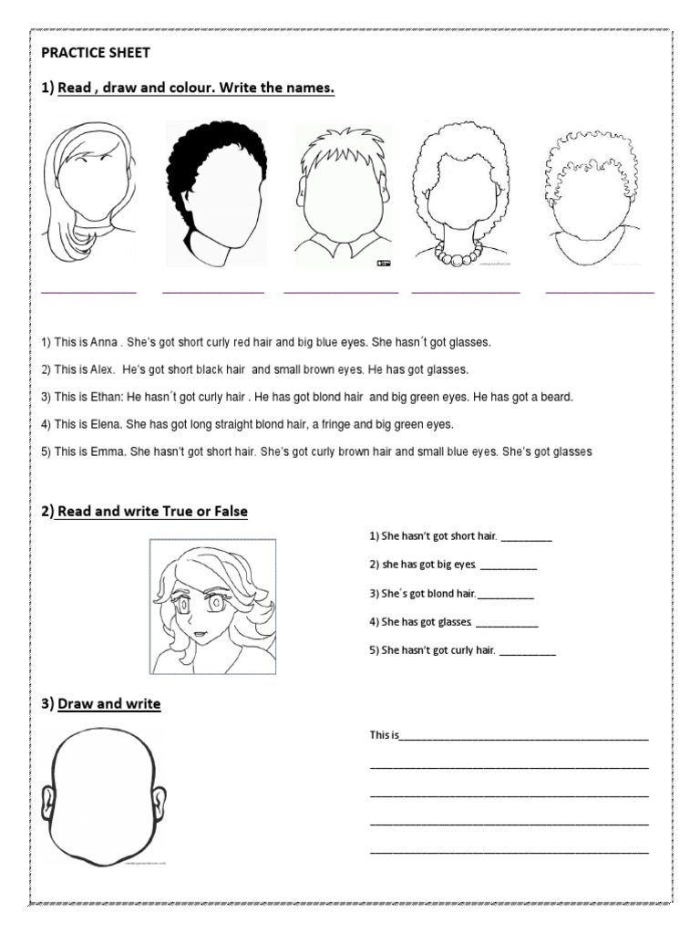 Physical Appearance Practice Worksheet | PDF | Career & Growth | Home ...