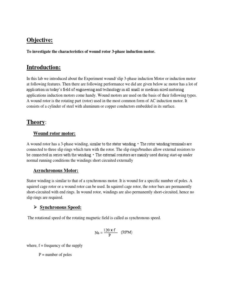 Wound Rotor Induction Motor | PDF | Magnetism | Electrical Engineering