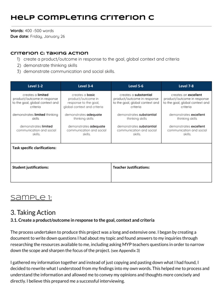 Criterion C Samples | Download Free PDF | Composition (Visual Arts ...