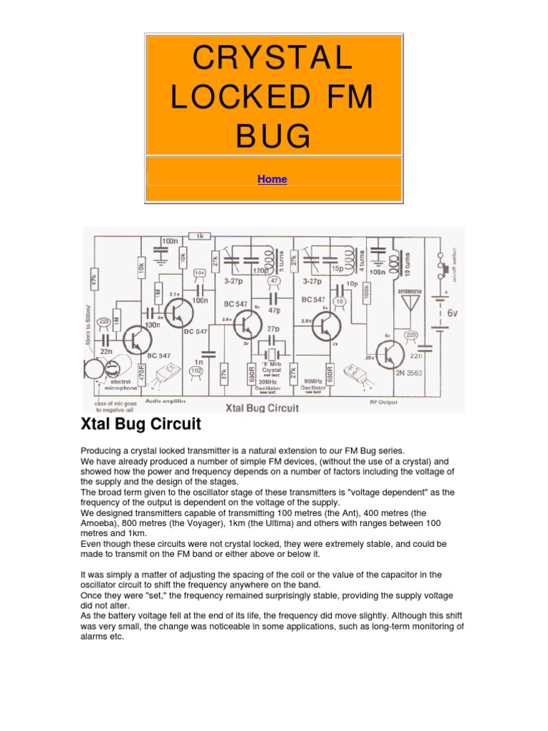 Crystal Locked FM Bug | PDF | Inductor | Transmitter