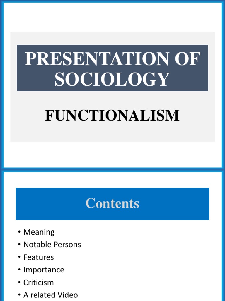 Functionalism: One of The Pillars of Sociology | PDF | Émile Durkheim ...