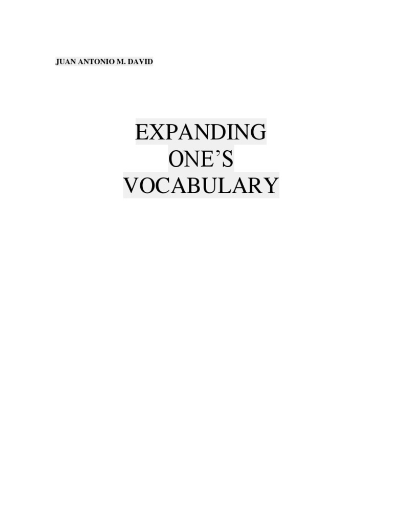 Expanding Your Vocabulary Skills | PDF | Vocabulary | Reading (Process)