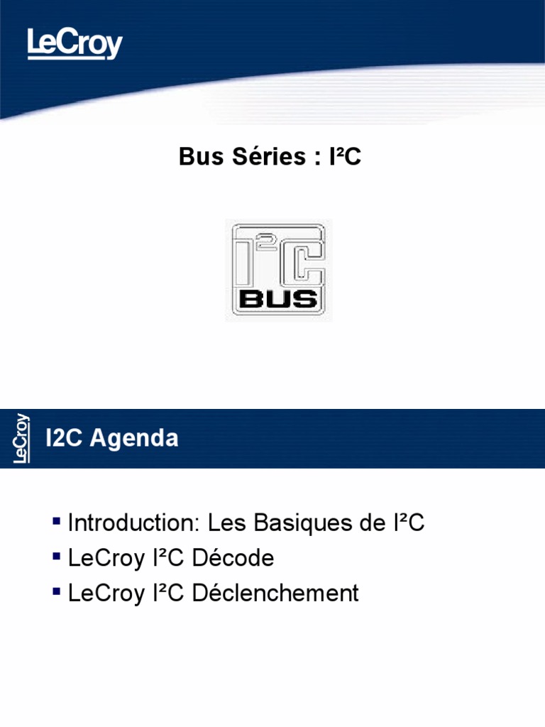 Introduction au Bus I²C et Fonctionnement | PDF | Protocole sur la ...
