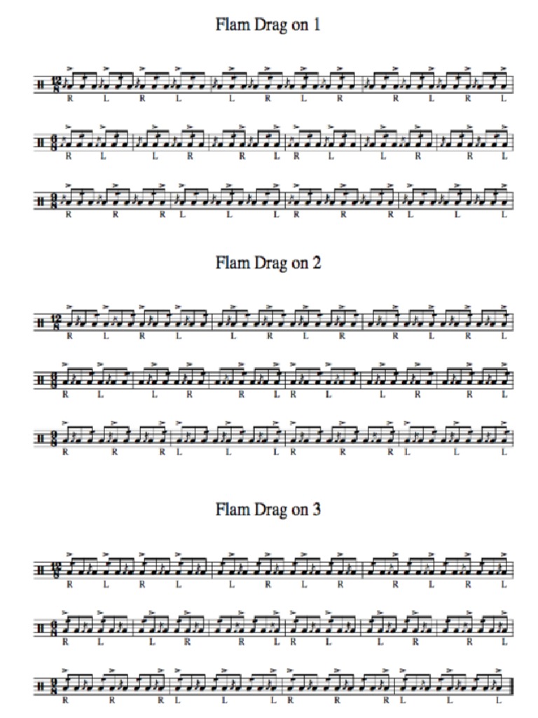 Flam Drag: Grid PDF | PDF