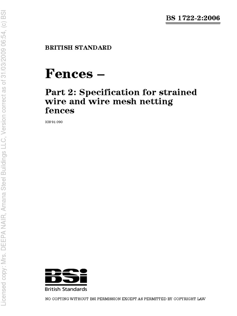 BS 1722-2-2006 | PDF | Structural Steel | Wire