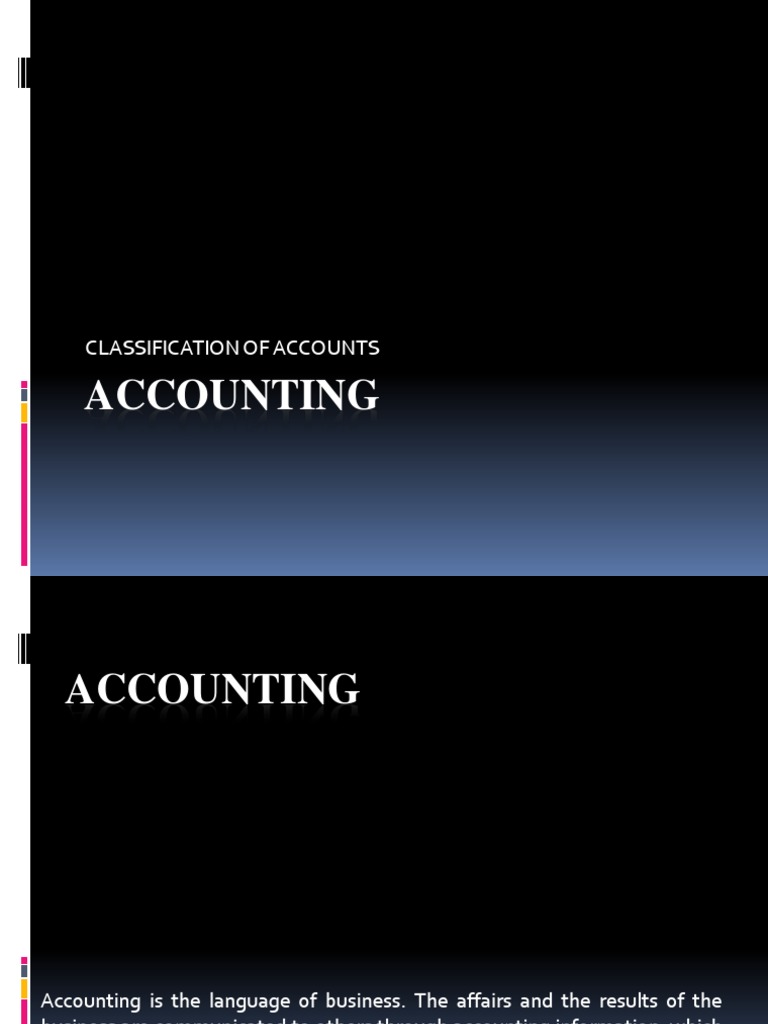 Classification of Accounts | PDF | Debits And Credits | Service Industries