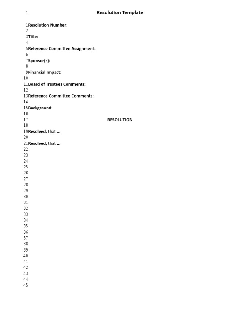 Blank Resolution Template | PDF
