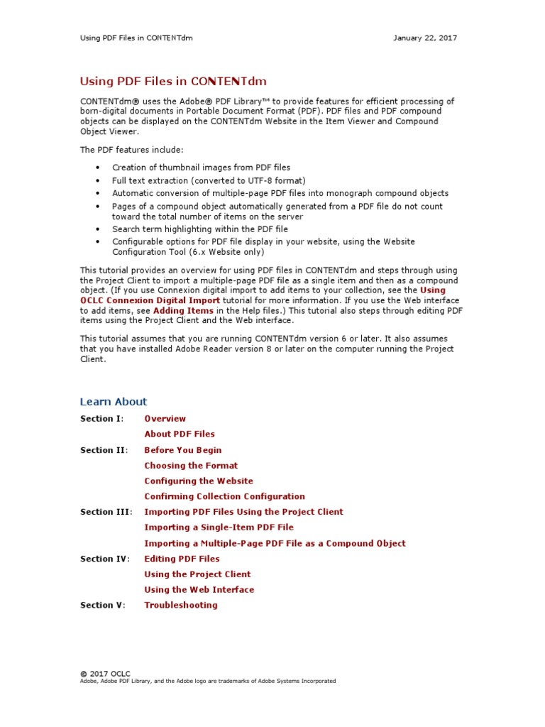 Using PDF Files in CONTENTdm | PDF | Metadata | Adobe Systems