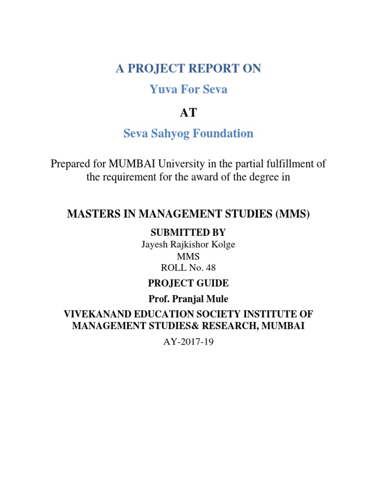 Yuva For Seva PDF | PDF | Non Governmental Organization | Sustainability